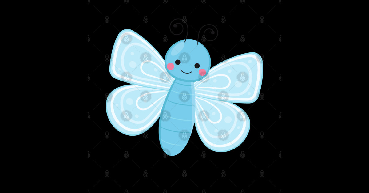 Cute Blue Butterfly - Blue Butterfly - Sticker | TeePublic