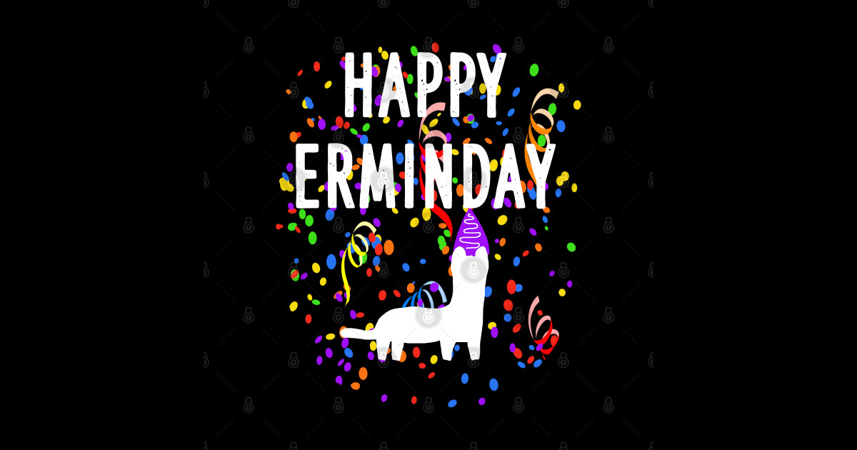 happy ermine day family wild animal design - Ermine - Sticker | TeePublic
