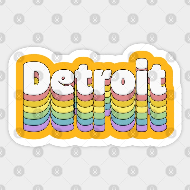 Detroit, Michigan // Retro Typography Design - Detroit - Sticker ...