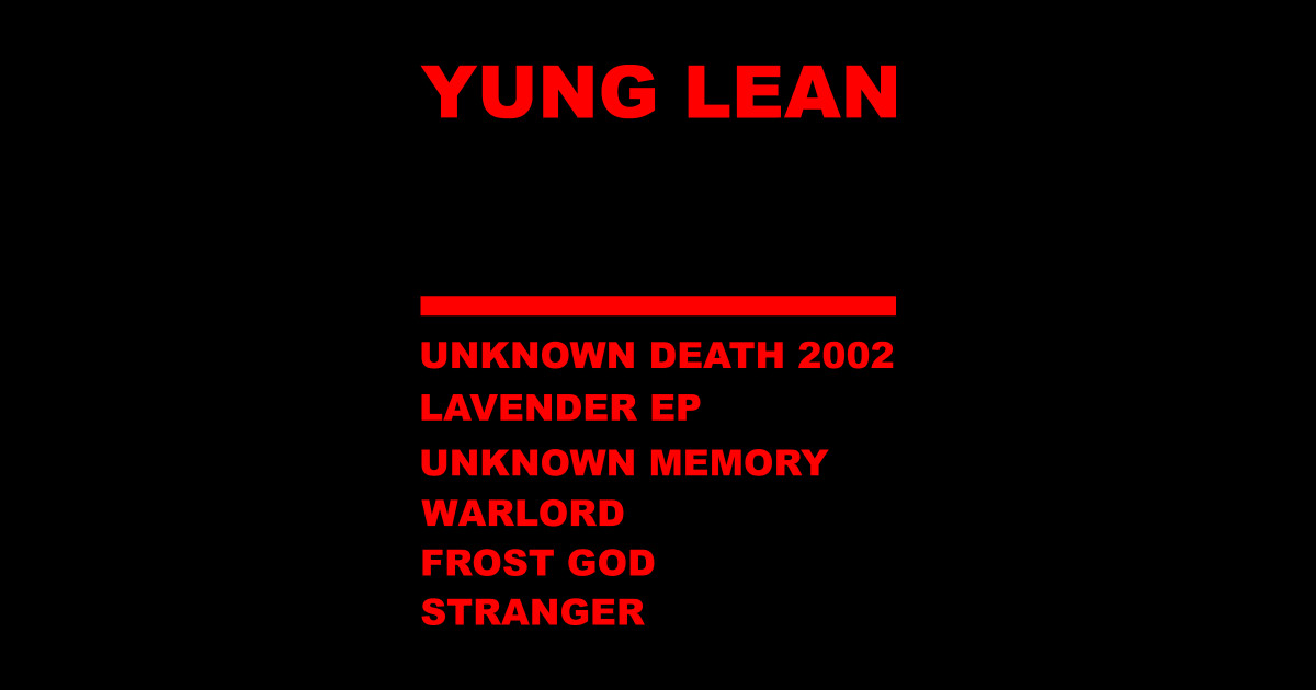 Yung Lean Discography - Yung Lean - Sticker | TeePublic