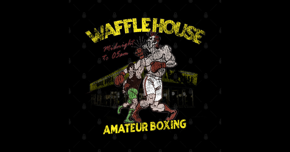 Amateur Boxing Club At Waffle House Retro - Waffle House - Sticker ...