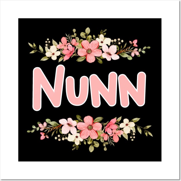 Flower Border Nunn Name Label - Flower Border Nunn Name Label - Posters ...
