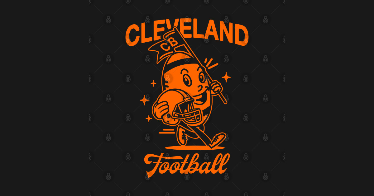 Cleveland Football Cartoon - Cleveland - T-Shirt | TeePublic
