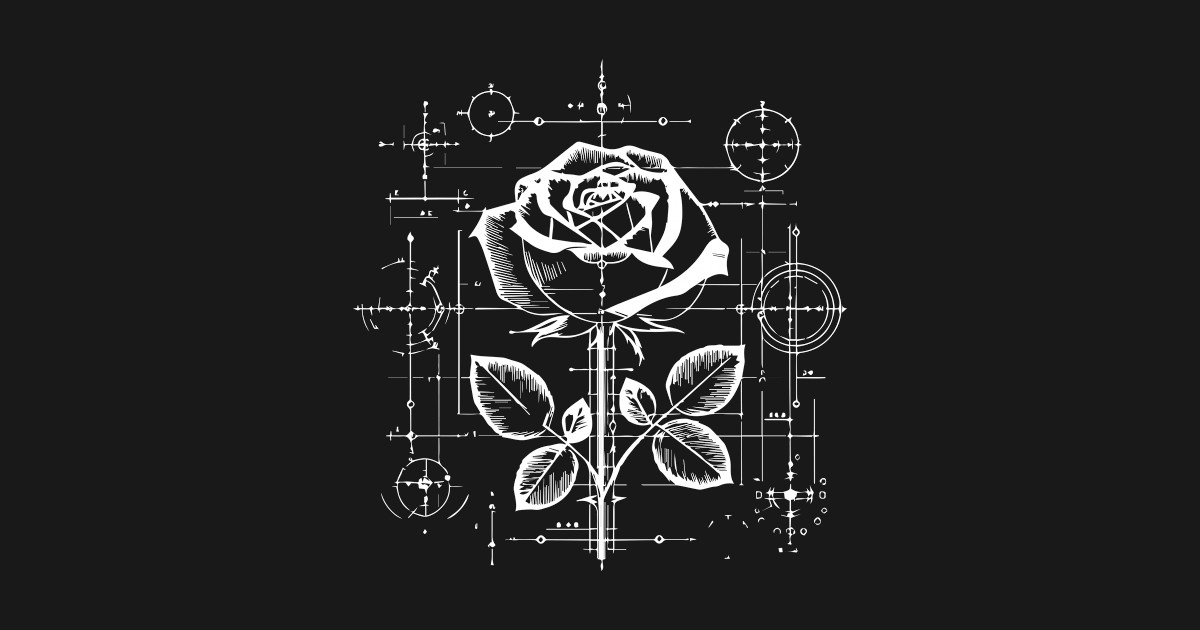 rose blueprint tattoo - Rose - T-Shirt | TeePublic