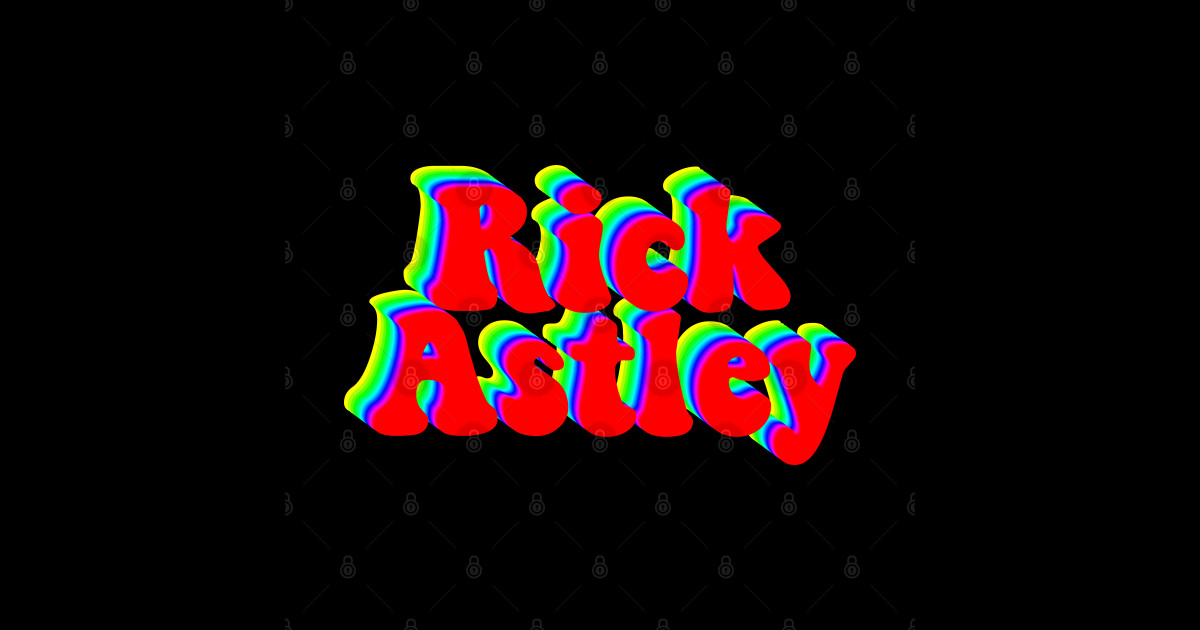 Rick Astley typography - Rick Astley - Sticker | TeePublic