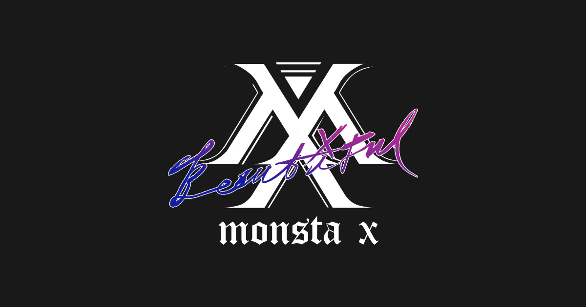 MONSTA X Beautiful Logo Blue to Fuchsia Gradient - Monsta X - T-Shirt ...