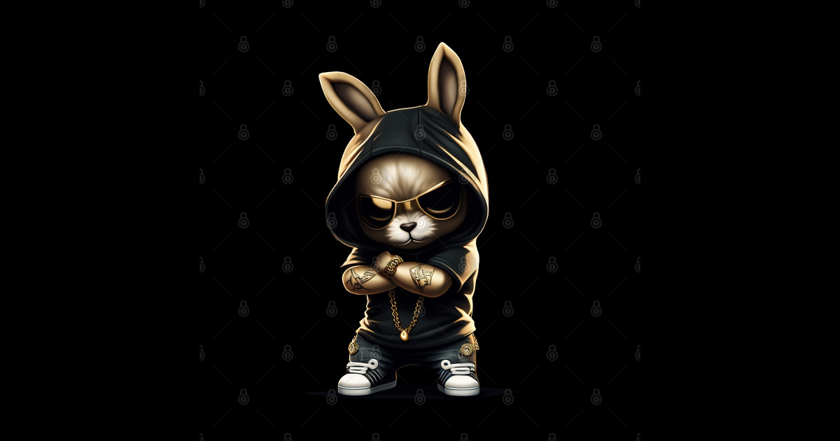 Bunny Rabbit Hip-Hop Artist - Cute Bunny - Sticker | TeePublic