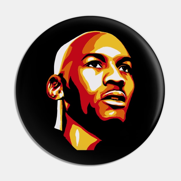 Michael Jordan - Portrait - Michael Jordan - Pin | TeePublic