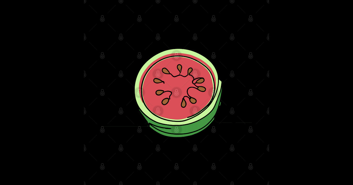 Watermelon Wedge Line Drawing - Watermelon - Sticker | TeePublic