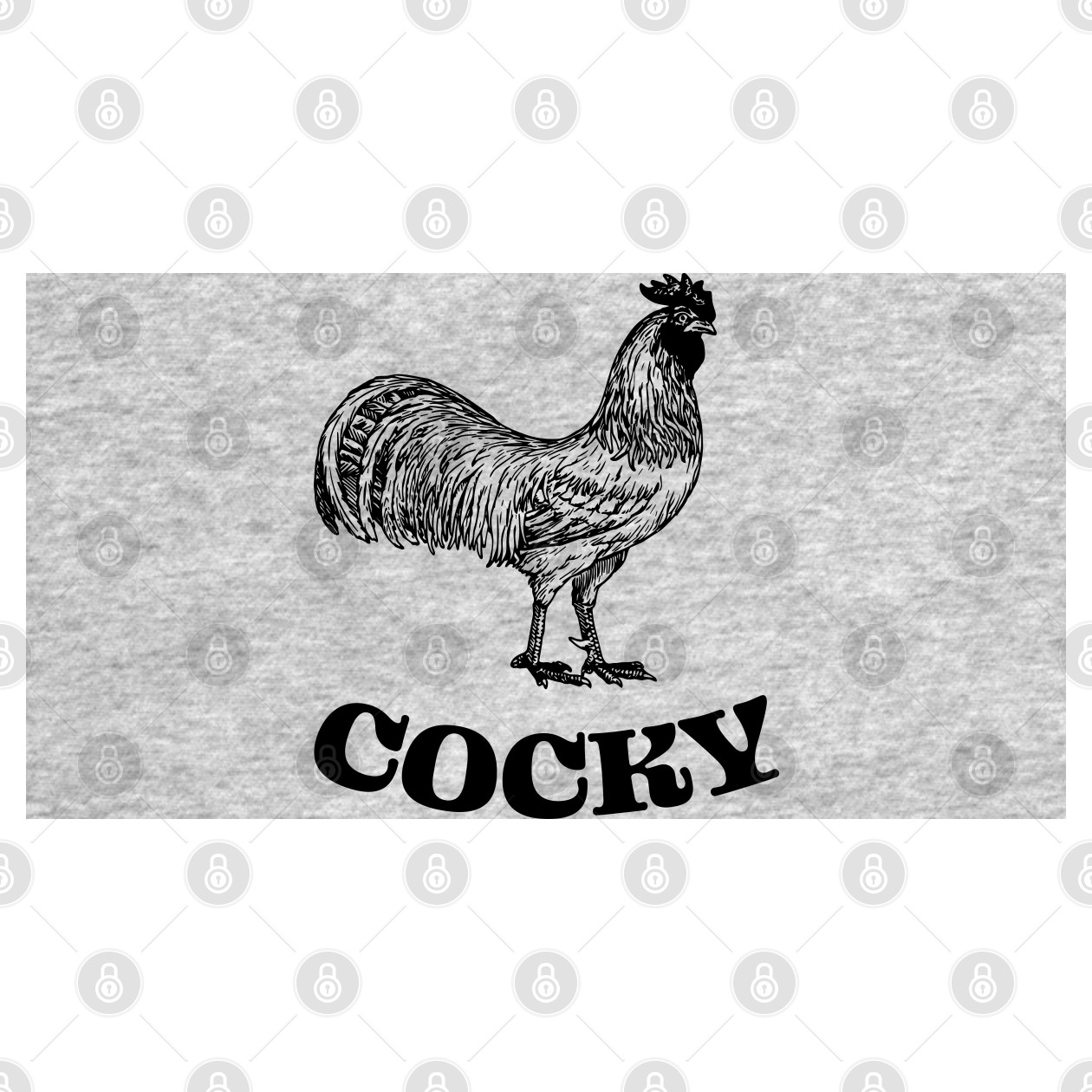 Cocky Rooster - Funny Vintage Drawing - Cocky - T-Shirt | TeePublic