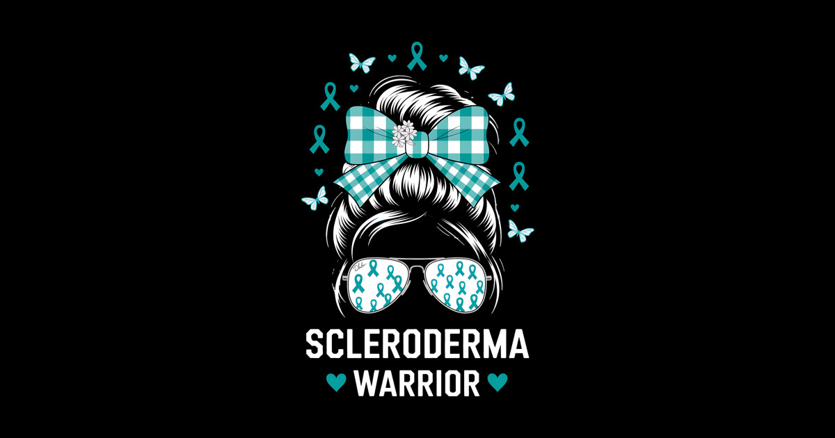 Warrior Messy Bun Teal Ribbon Scleroderma Awareness - Scleroderma ...