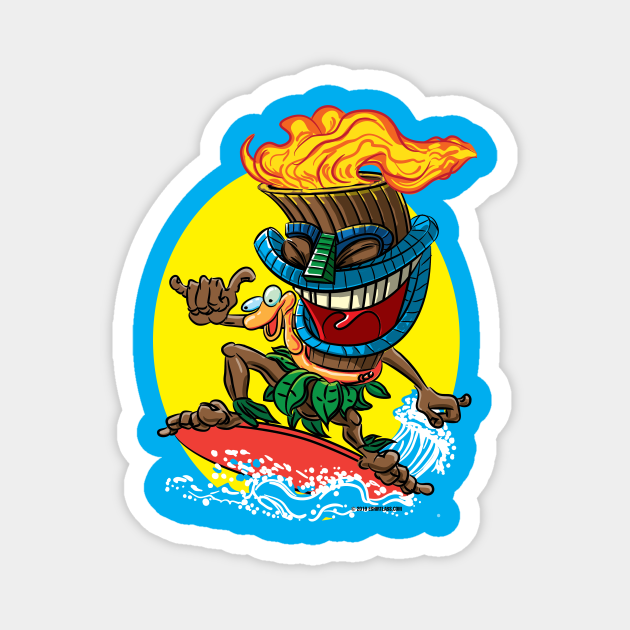 Tiki Time Surfer - Happy Tiki Surfer - Magnet | TeePublic