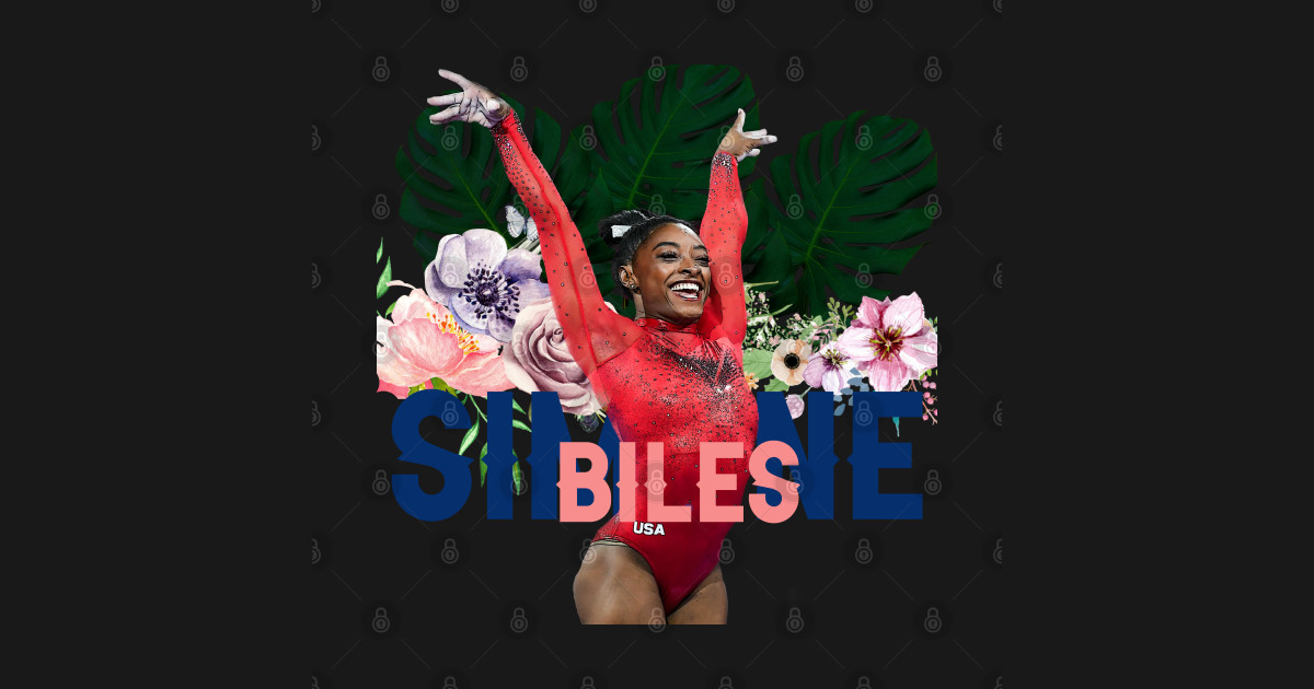 Simone Biles Flower - Simone Biles - T-Shirt | TeePublic