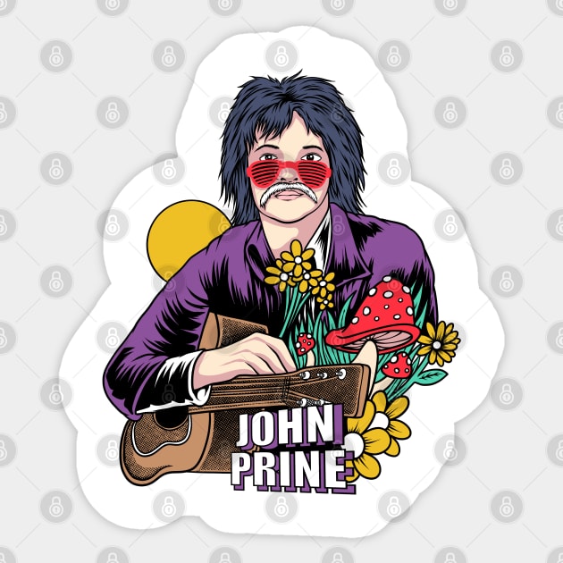 John Prine Styled Aesthetic Design - John Prine - Sticker | TeePublic