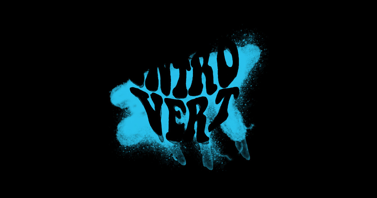 introvert text design - Typography - Sticker | TeePublic