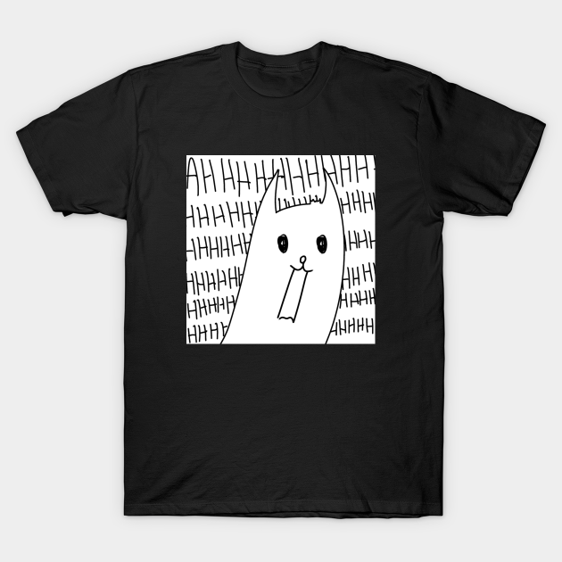 Ahhhhhh cat - Digital Cat - T-Shirt | TeePublic