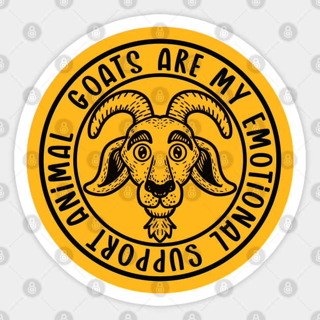 Emotional Support Goat (Lineal) - Goats - Sticker | TeePublic