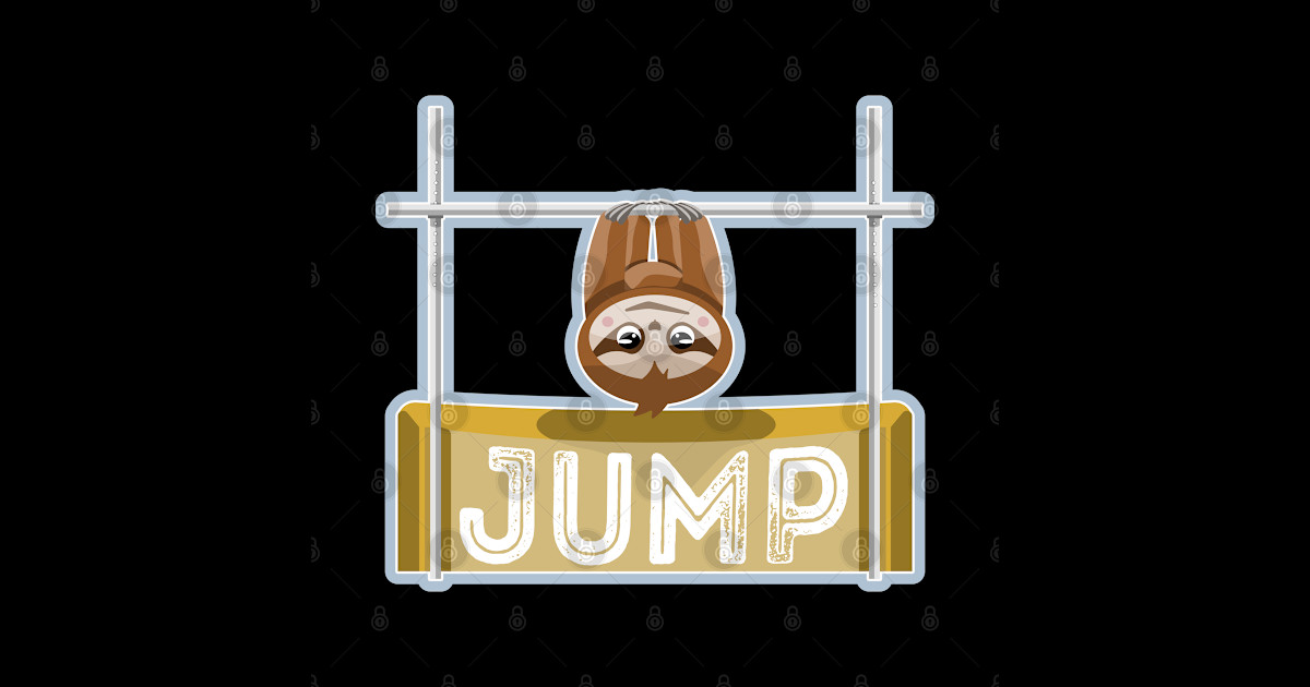 Sloth High Jump Athletics - High Jump - Sticker | TeePublic