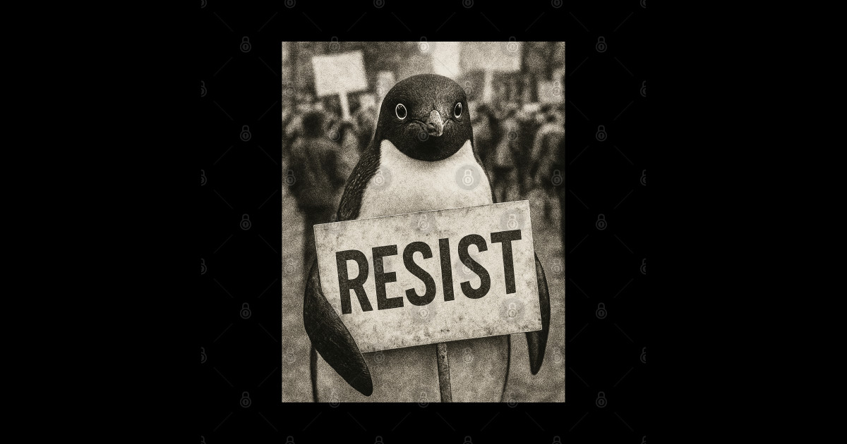 Resist-Penguin - Resist Penguin - Sticker | TeePublic