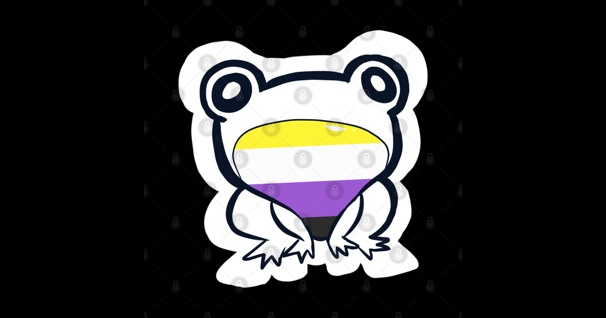 Non-Binary Pride Frog - Frog - Sticker | TeePublic