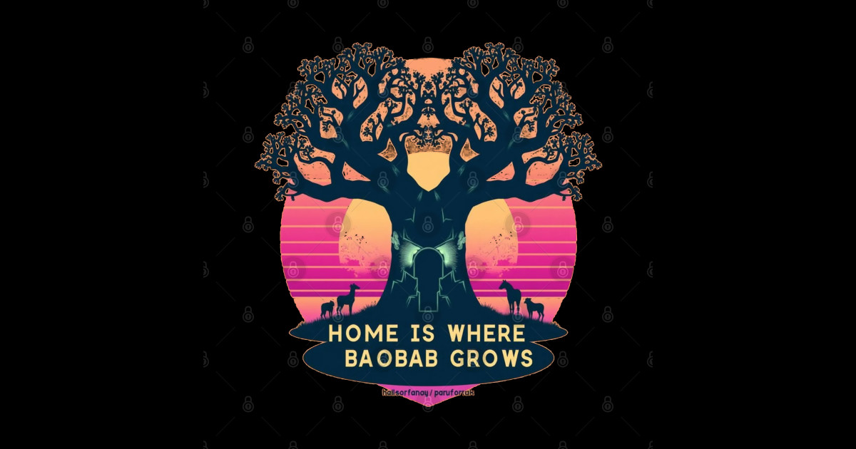 Home is Where the Baobab Grows – African Tree of Life Roots Graphic Tee ...