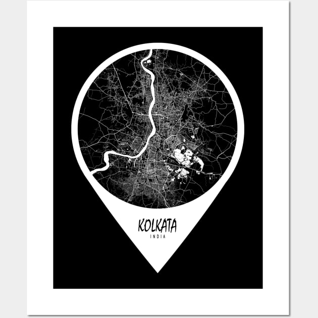 Kolkata, India City Map - Travel Pin - Kolkata - Posters and Art Prints ...