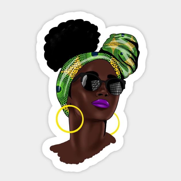 Afro African Woman - Afro Woman - Sticker | TeePublic