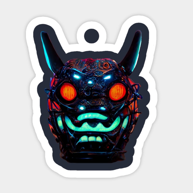 Futuristic Oni Mask - Oni Mask - Sticker | TeePublic