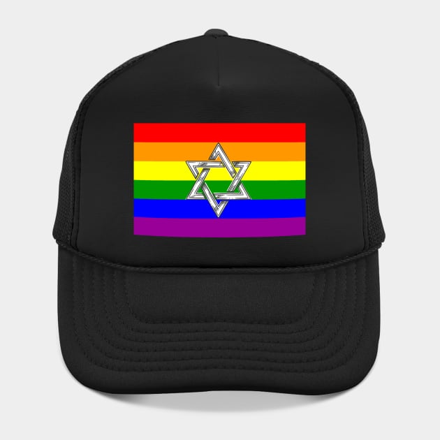 Gay Praid Rainbow Flag Jewish Star of David - Jewish Pride - Hat ...
