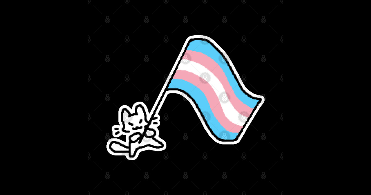 trans flag kitty - Trans Kitty - Sticker | TeePublic