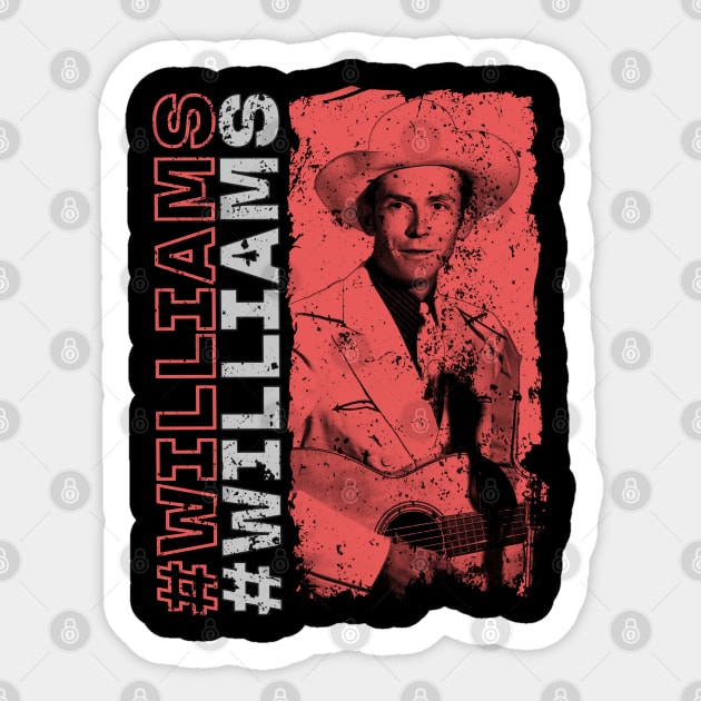 Williams Retro Space - Hank Williams - Sticker | TeePublic