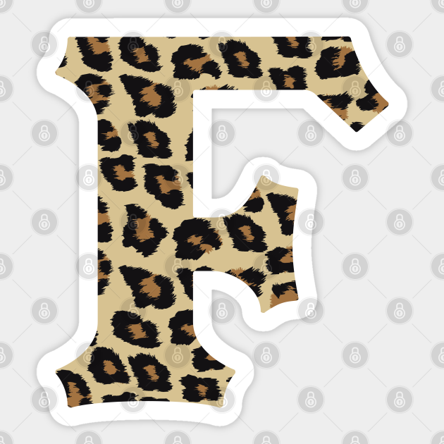 Letter F Leopard Cheetah Monogram Initial - Letter F - Sticker | TeePublic