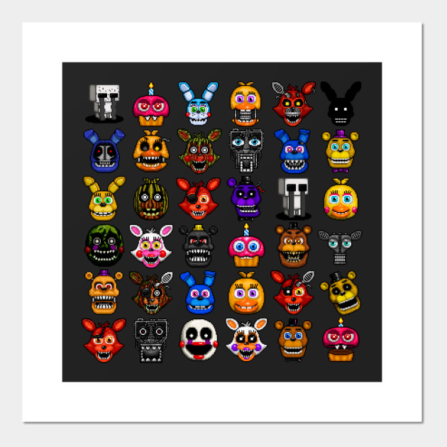 FNAF pixel art collage - Five Nights At Freddys - Posters and Art ...