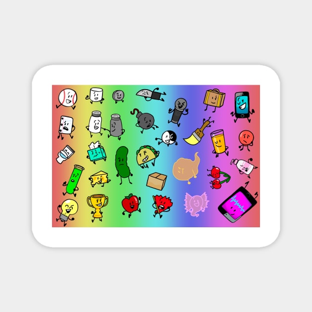 Inanimate Insanity All Characters (Rainbow) - Apple Balloon Baseball ...