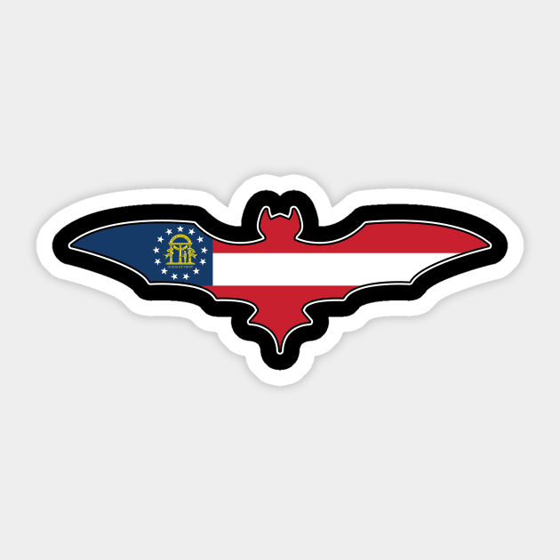 Georgia Bat Flag - Georgia State - Sticker | TeePublic