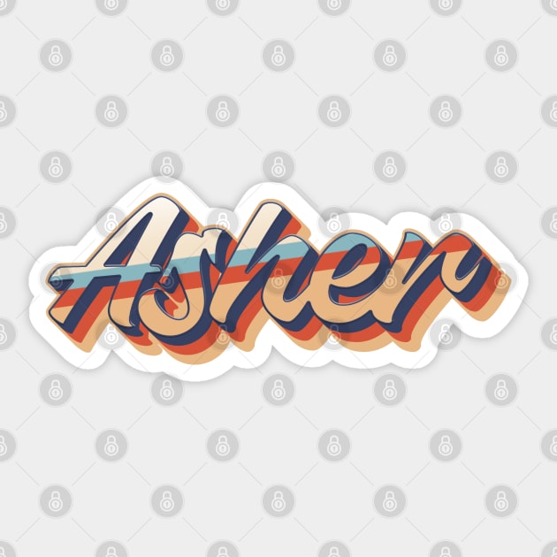 Asher name - cool 70s retro font surf style design - Asher Name Cool ...