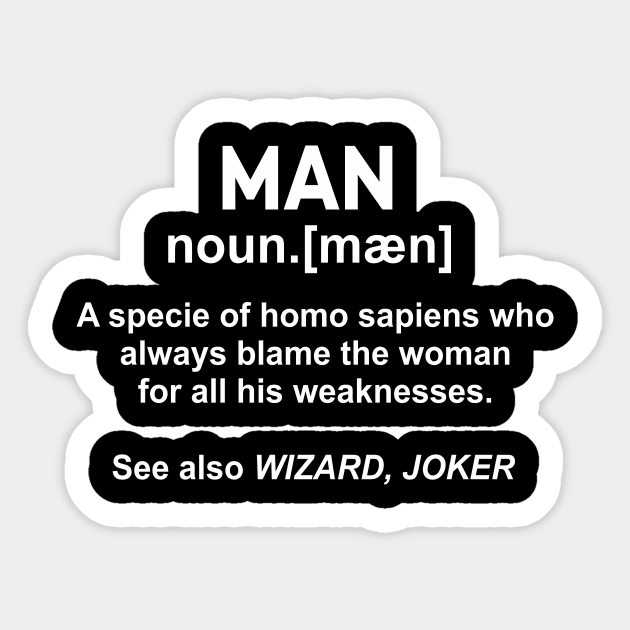 MAN Definition Design - Funny Mens Gifts - Sticker | TeePublic