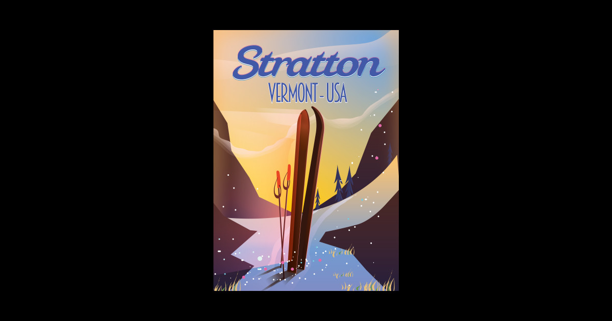 Stratton Vermont USA ski poster - Stratton Vermont Usa Ski - Tapestry ...