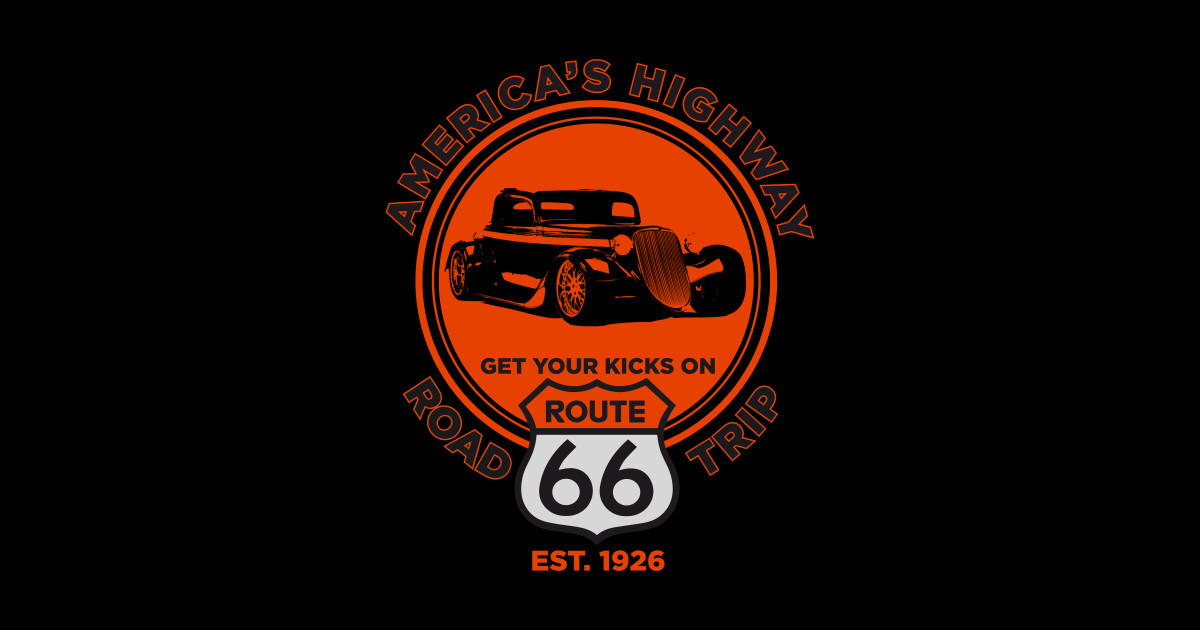 Route 66 Hot Rod - Route 66 - Sticker | TeePublic