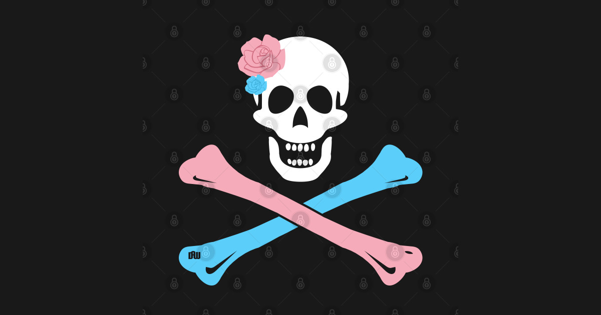 Trans Pride Skull and Crossbones - Transgender Pride - T-Shirt | TeePublic