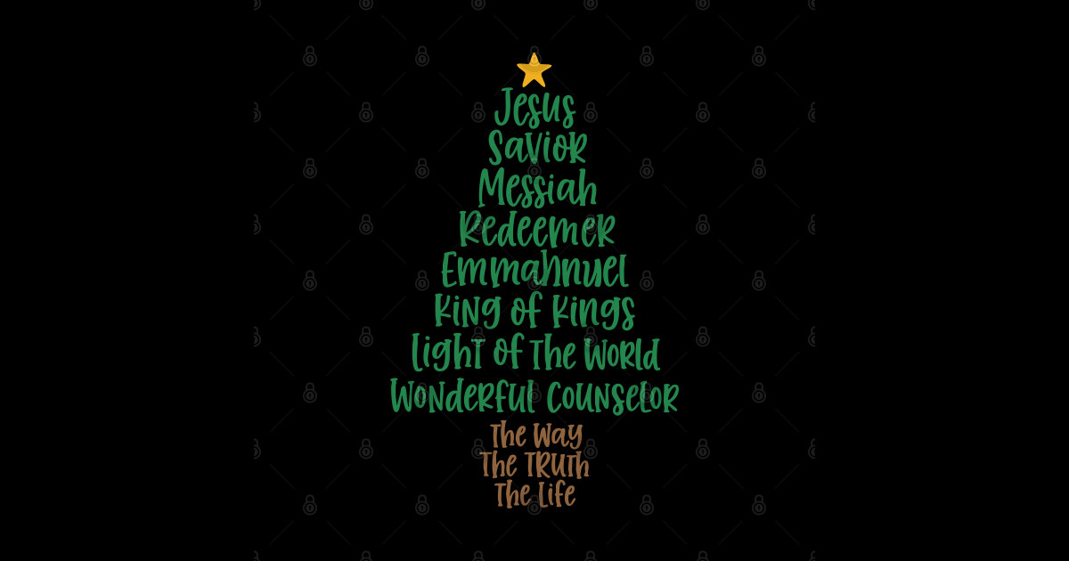 Jesus Savior Messiah Christian Christmas Tree Names of Jesus ...