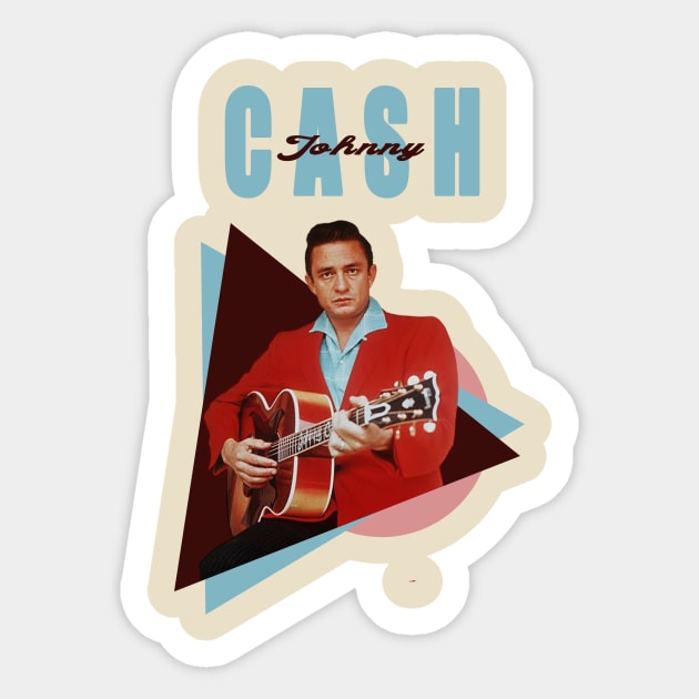Johnny Cash / Aesthetic Retro Style - Johnny Cash - Sticker | TeePublic