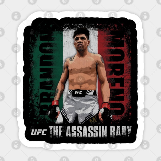 Brandon Moreno Mexican Flag - Brandon Moreno - Sticker | TeePublic