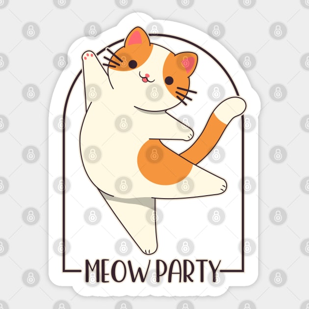 Happy dancing cat - Cat - Sticker | TeePublic