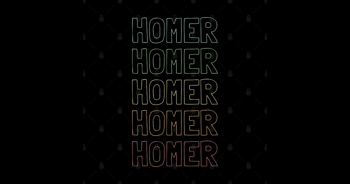 Homer Name Pattern - Homer - Sticker | TeePublic