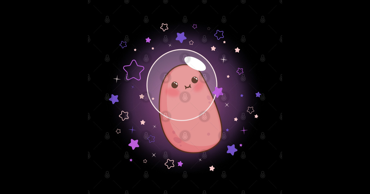 Kawaii Potato Cute Stargazing Anime - Funny Astronaut - Outer Space ...