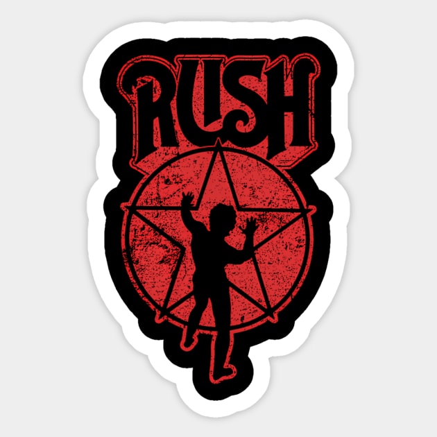 Rush – Classic Rock Starman Vintage Logo - Rush - Sticker | TeePublic