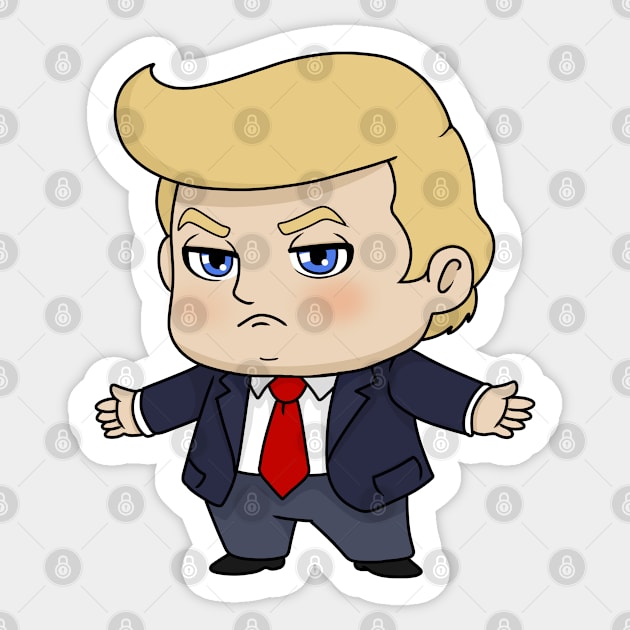 cute trump chibi - Trump - Sticker | TeePublic