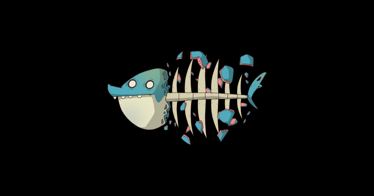 Fishbone Cartoon Version - Fish - Posters and Art Prints | TeePublic