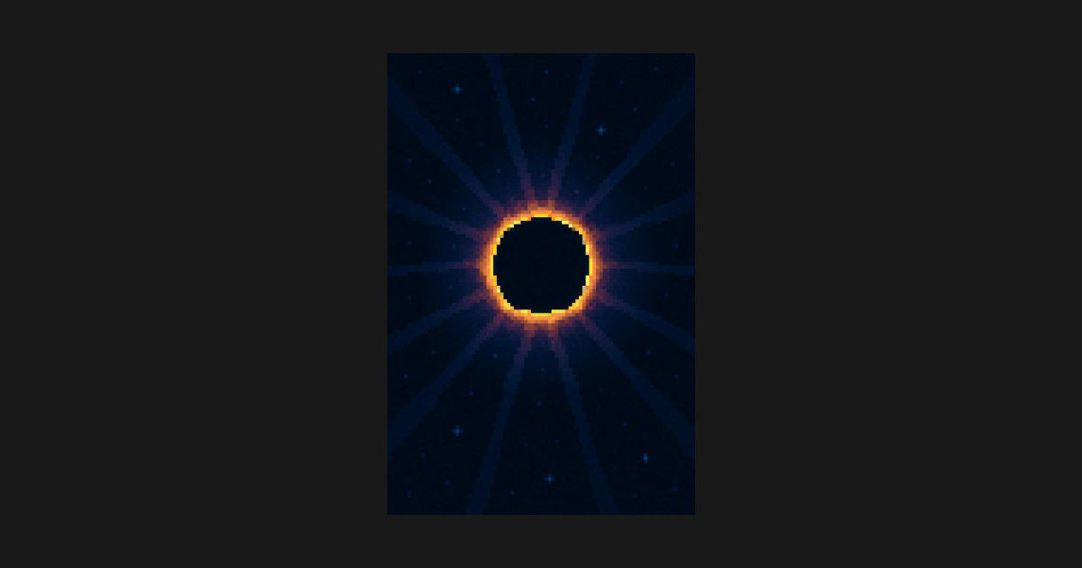 Solar Eclipse Pixel Art – Rim-Lit Black Sun in Deep Space - Solar ...